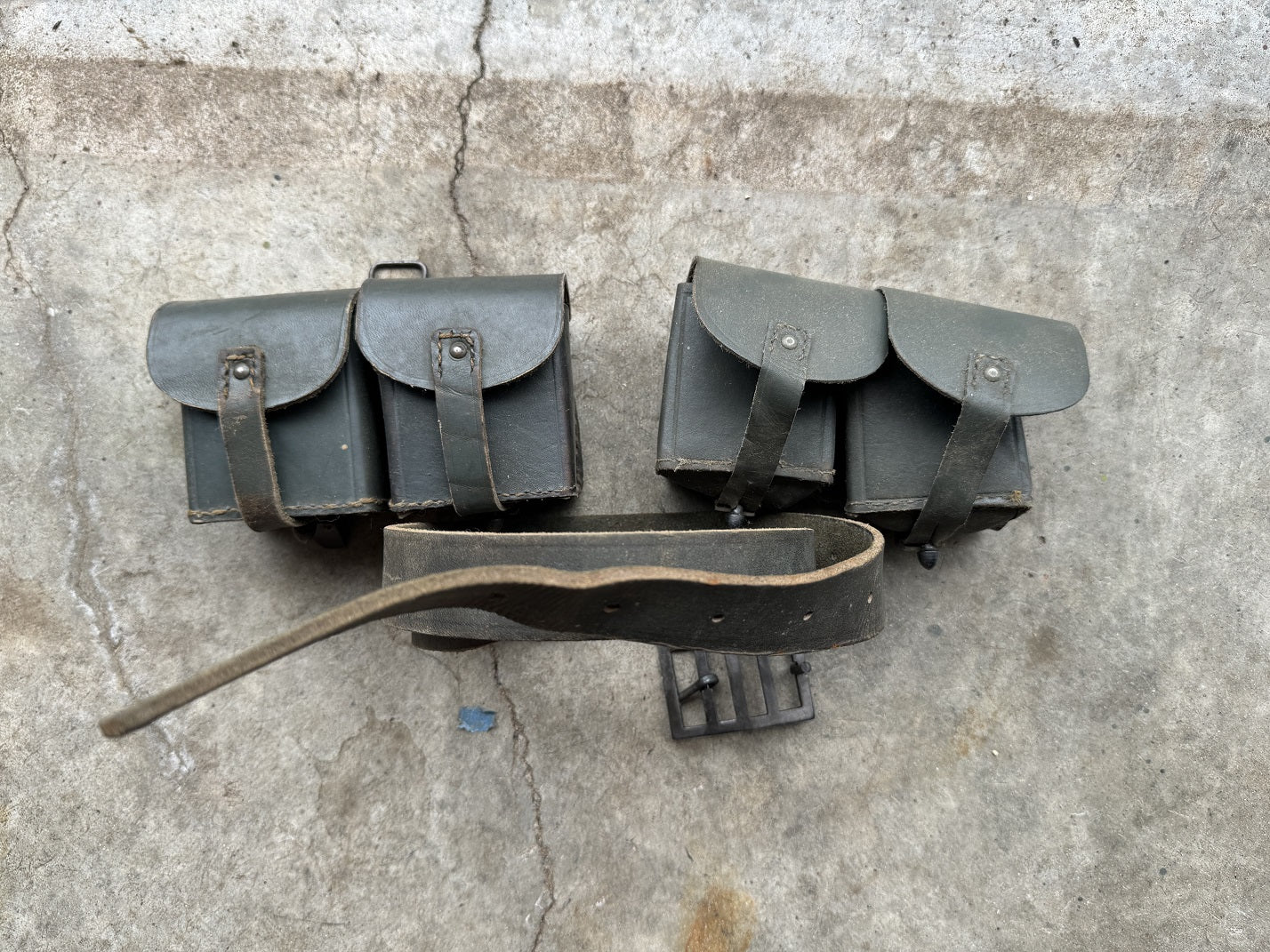 WW2 Italian Leather Carcano Rifleman's Belt with Pouches-Used – Mike's ...