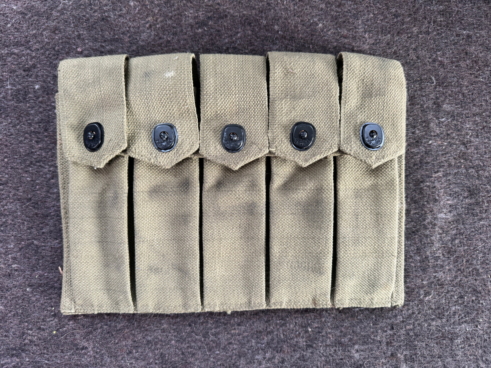 WW2 Thompson 5 Cell Mag Pouch from Reveille – Mike's Militaria