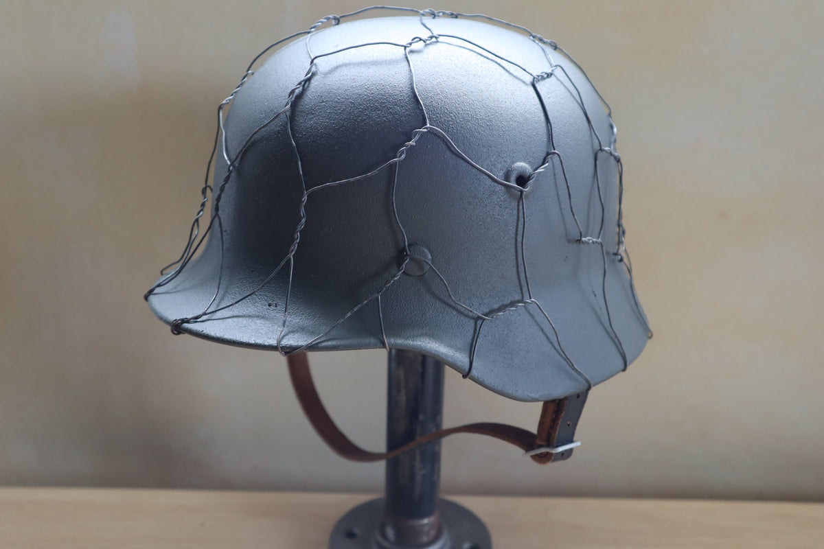 WW2 German M40 Helmet With Normandy Chicken Wire 56CM Liner. – Mike's ...