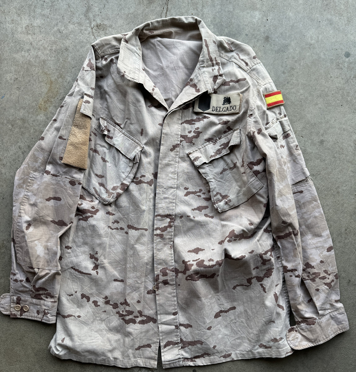 Spanish M05 Desert Camo Field Shirt, Size 48" Chest WITH Name Patch ...