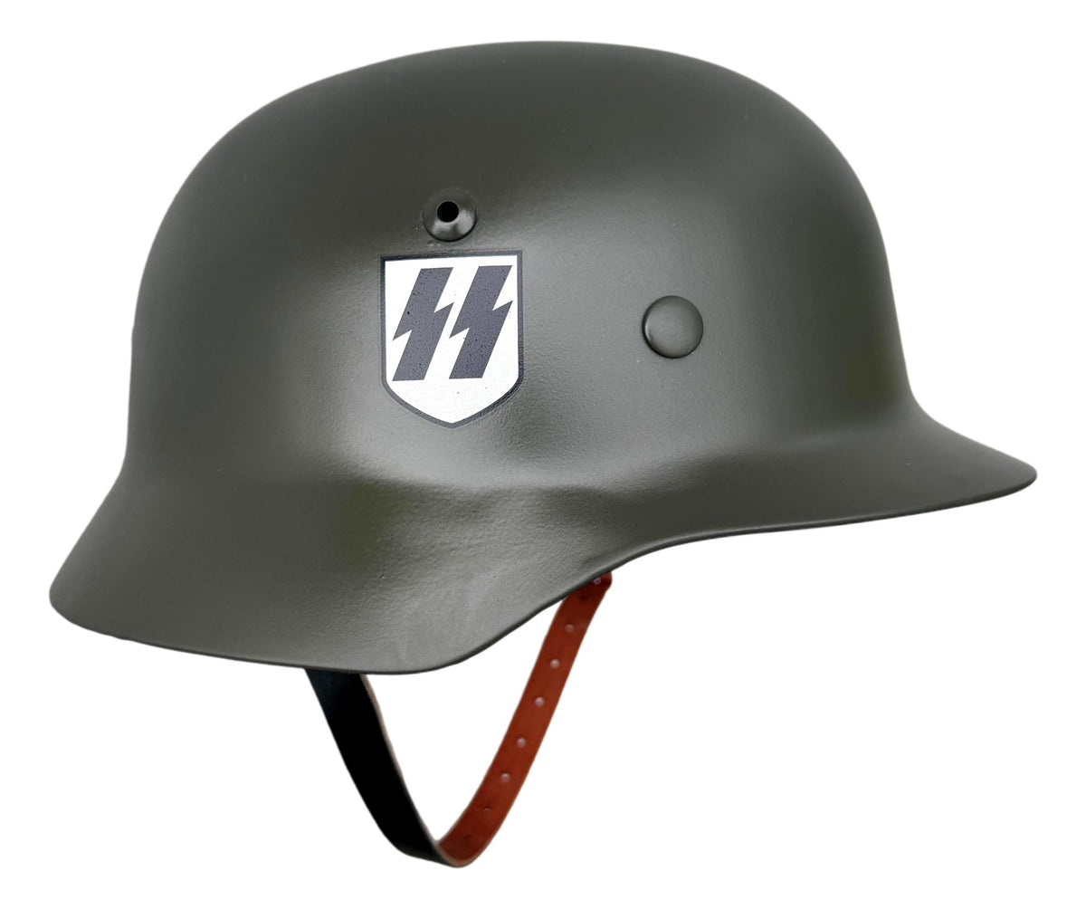 WW2 German Repro M35 Steel Helmet with Double SS Decals – Mike's Militaria