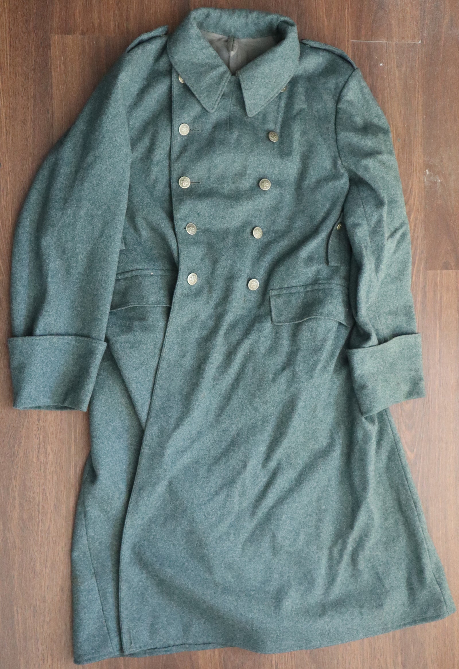 Swiss WW2 Era Wool Overcoat With Metal Buttons- Used-1941 Dated 40" Ch ...