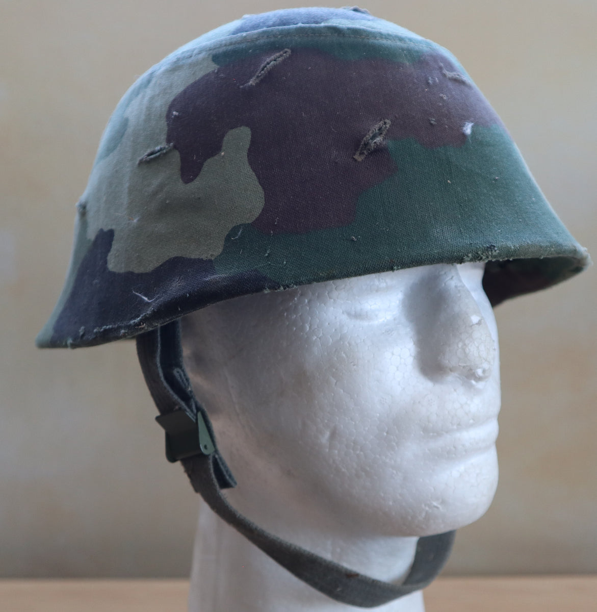 Yugoslavian M59/85 Steel Helmet with Camo Cover #2 – Mike's Militaria